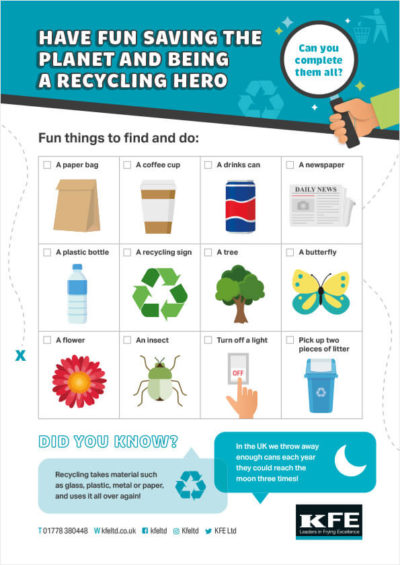 Free children's recycling hero scavenger hunt - KFE Ltd